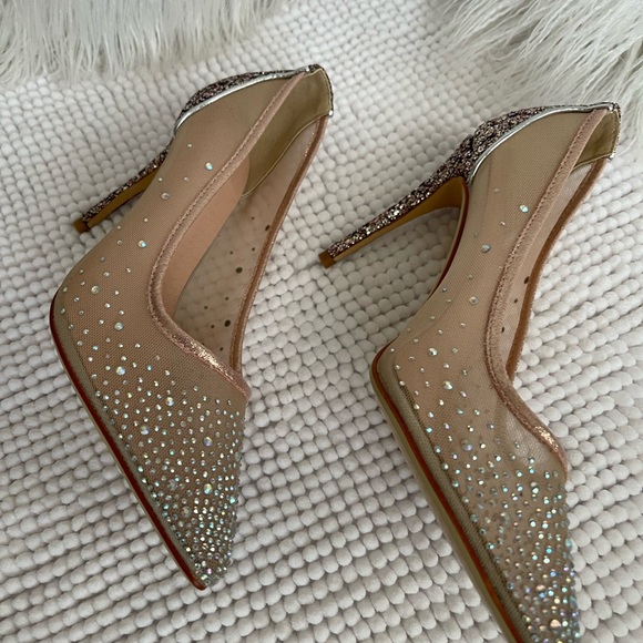 Shoes | New Sparkly Sheer Pumps With Rhinestones | Poshmark